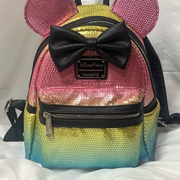 Disney | Bags | Disney Pink And Yellow Sequin Mini Backpack | Poshmark